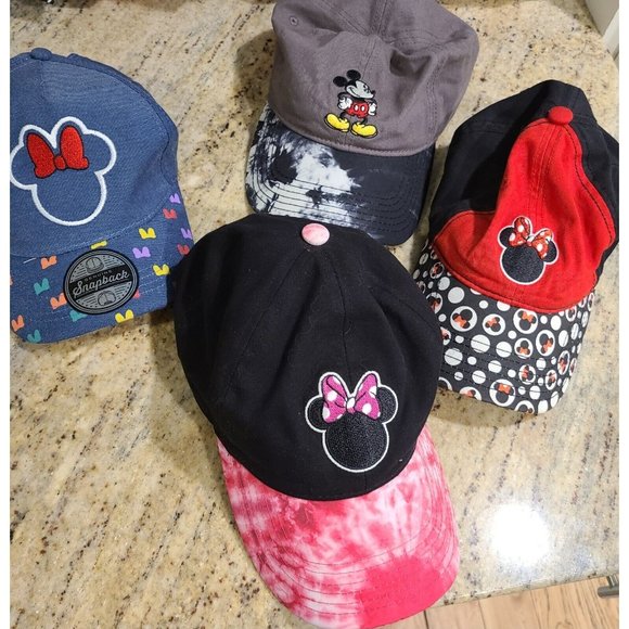 Disney | Accessories | Lot Of 4 Disney Minnie Mouse Tie Dye Hats Caps ...